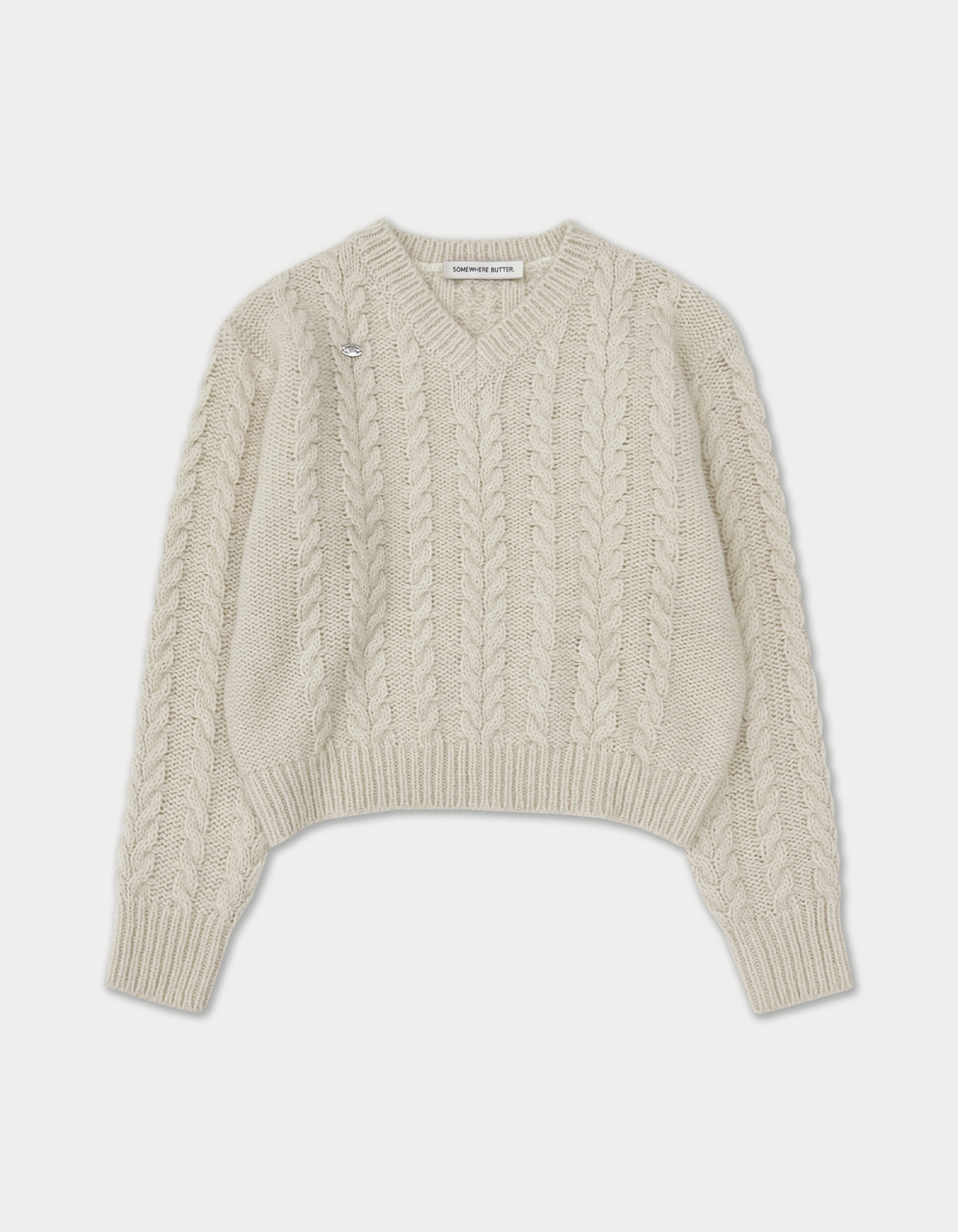 썸웨어버터 [release 10%] Anna alpaca cable sweater - cream beige - 위시버킷