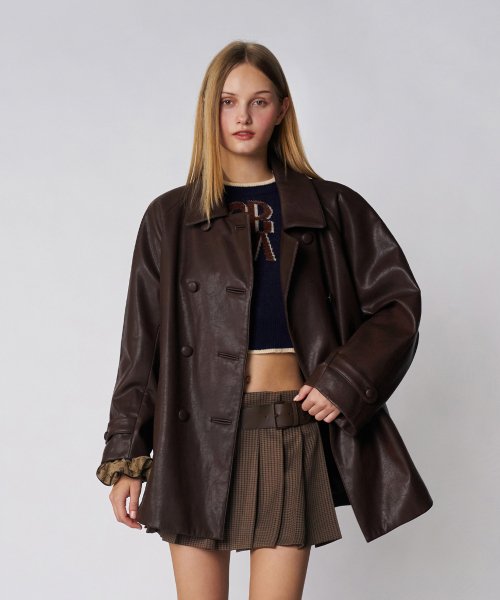 그로브 22FW PERSE COAT(펄스 레더 코트)(2 colors) - 위시버킷