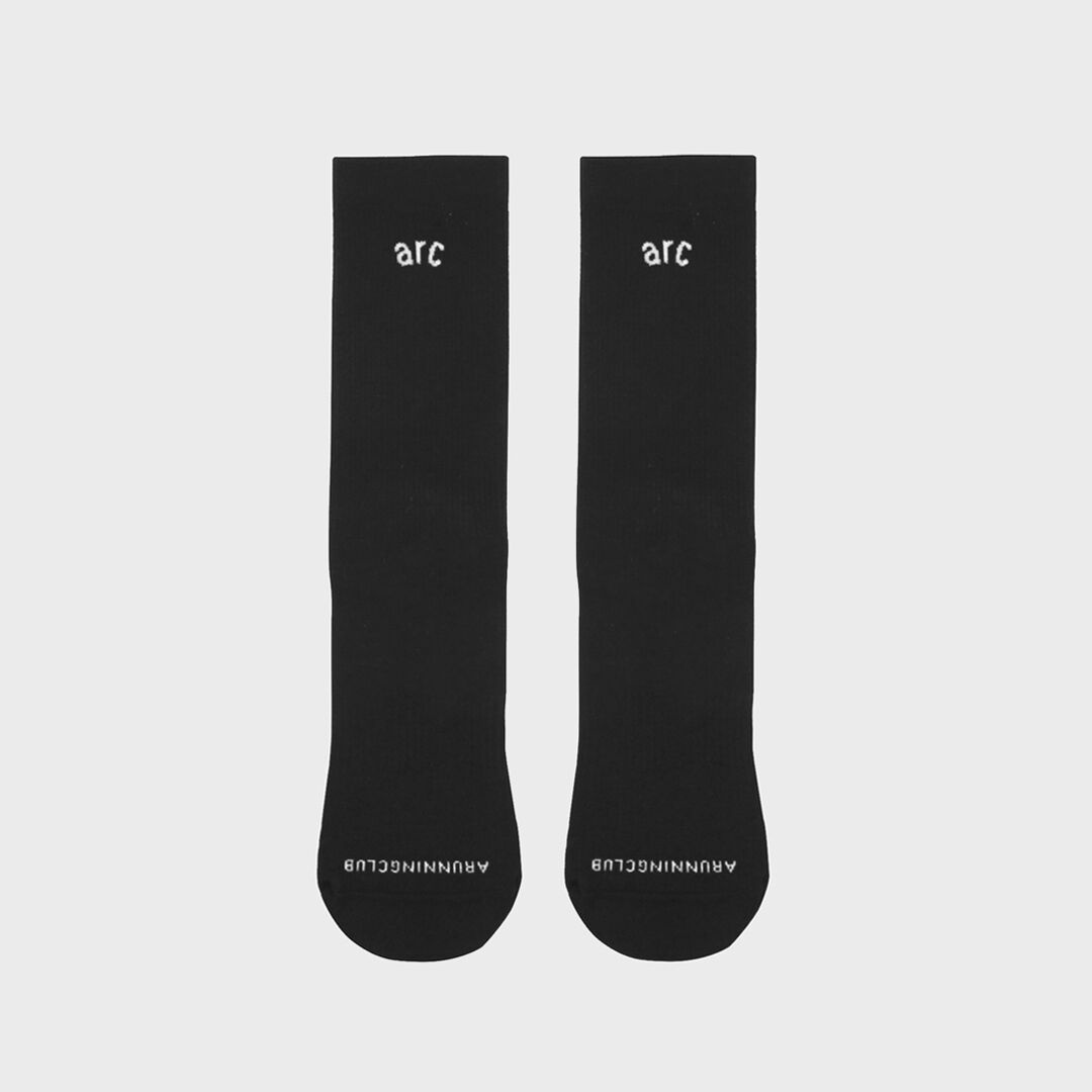 에이알씨 [ARC 에이알씨] Run Crew Socks Black White - 위시버킷