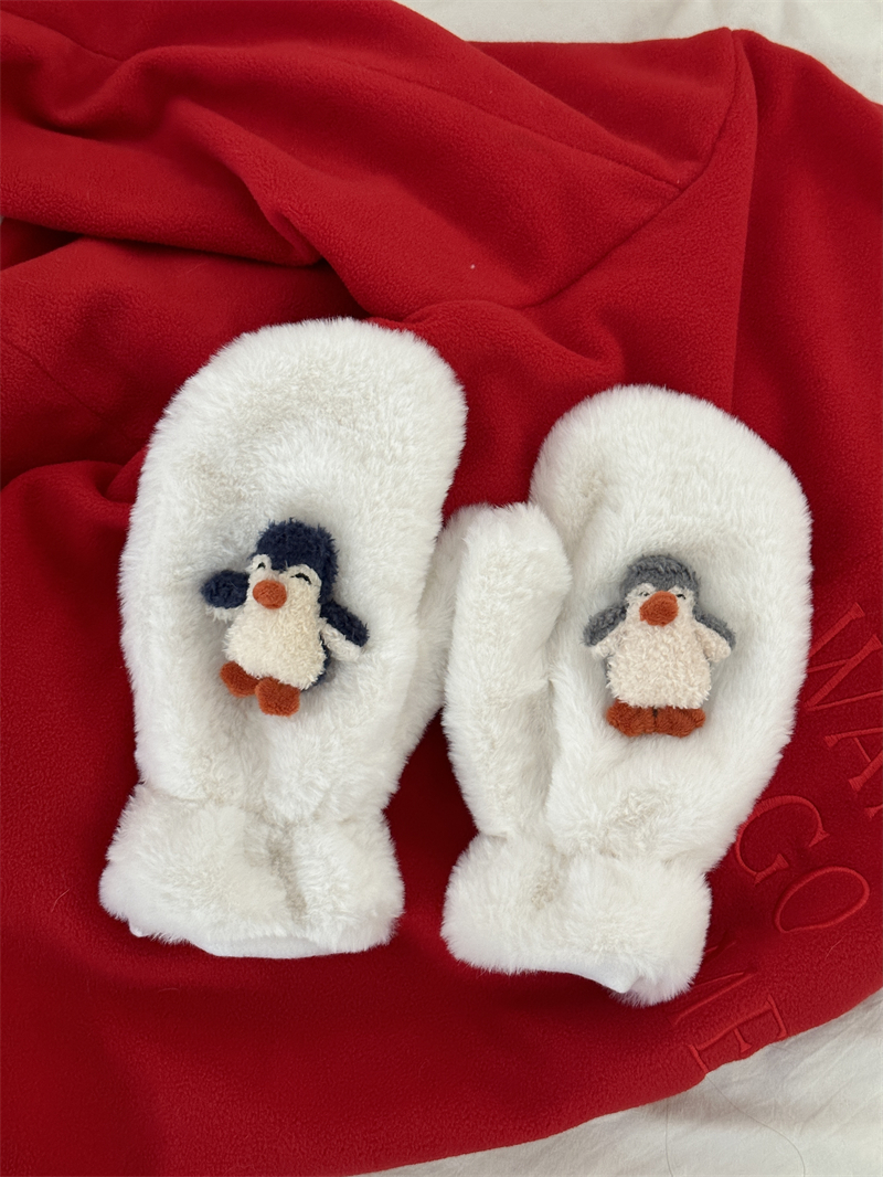 수심 수심 Penguin Mittens 펭귄 장갑 벙어리 겨울 귀여운 미튼 엄지장갑 손모아 - 위시버킷