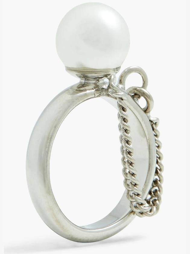 메종마르지엘라 MM6 메종마르지엘라 Silver tone faux pearl ring 1647597302137715 | 발란코드 ...