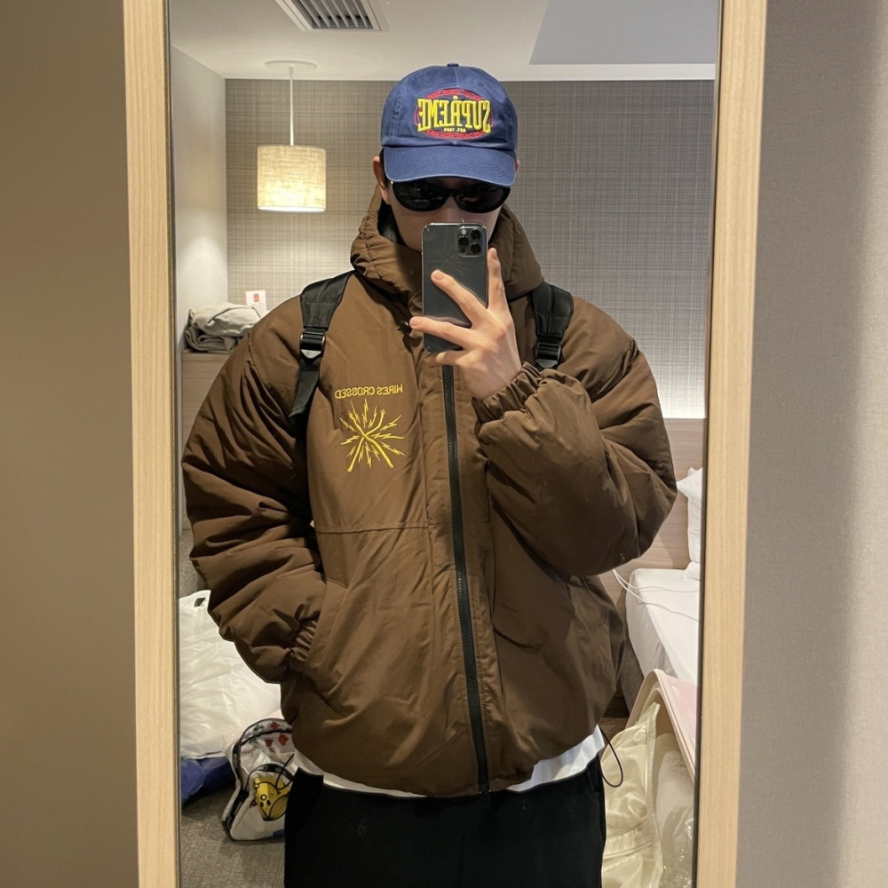 데이유스 고프코어 크로스 아톰 후드 푸퍼패딩 3C 남자 여자 나일론 쉘파카 아메카지 시티보이룩 - 위시버킷