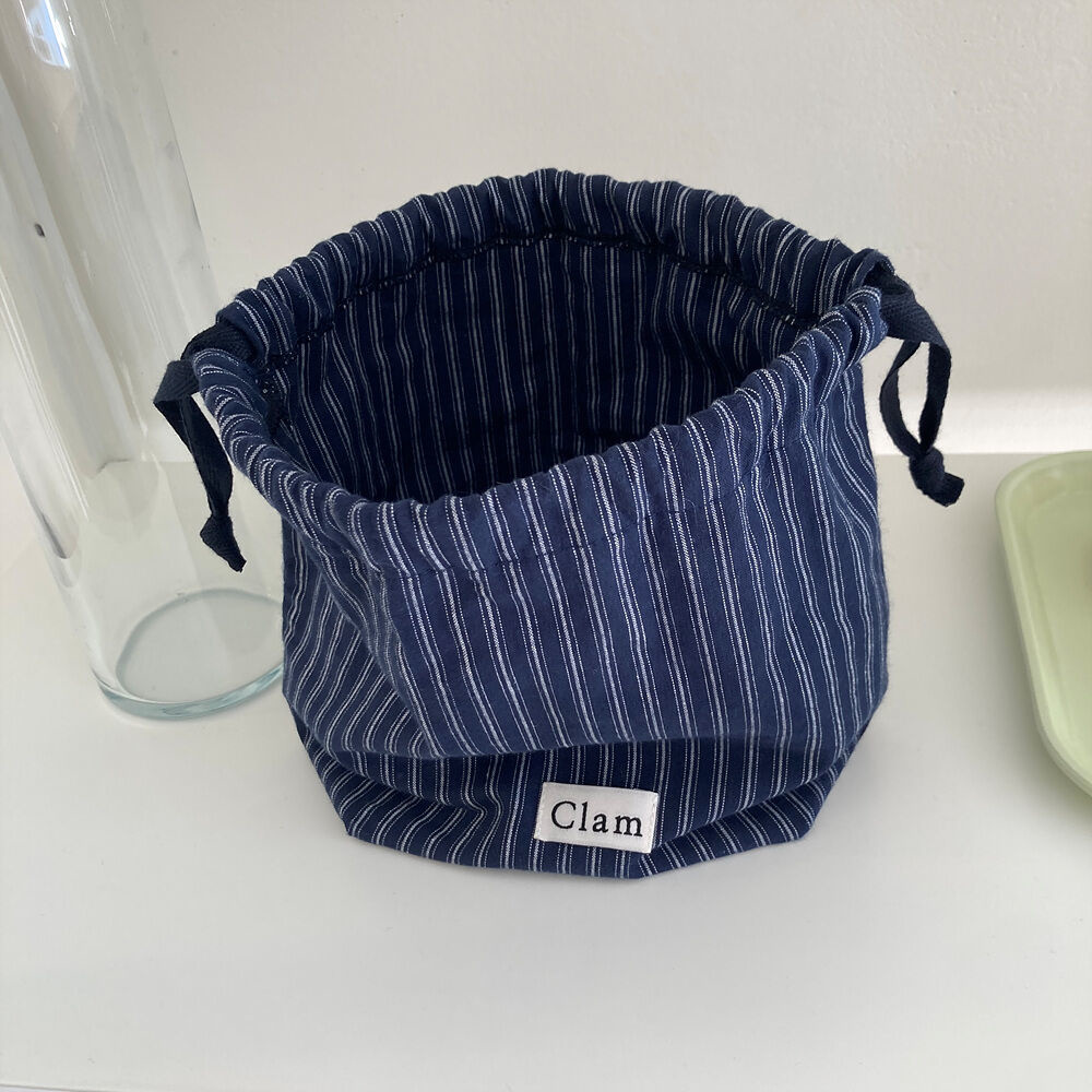 클램 Clam string pouch _ Navy stripe - 위시버킷
