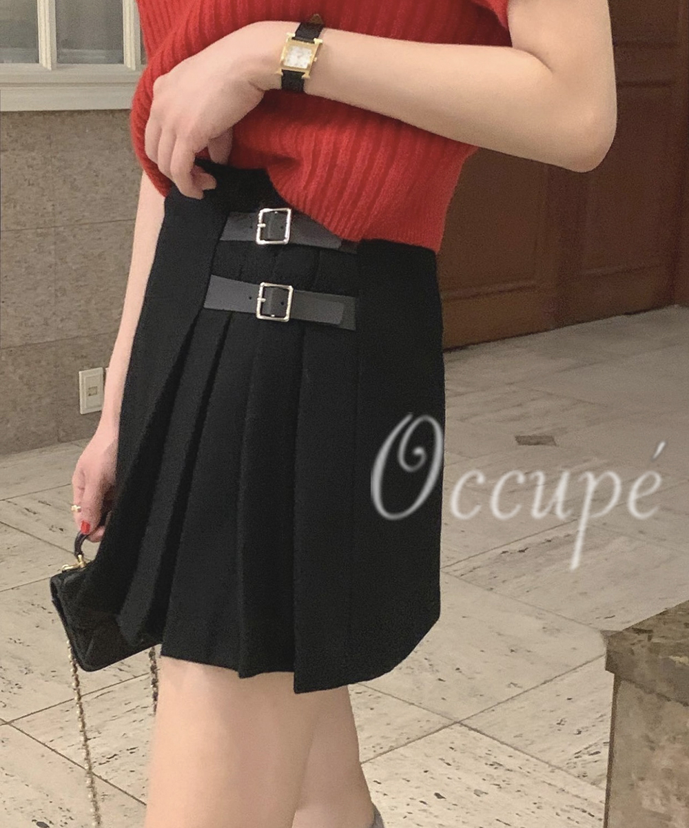 오큐페 [당일발송]미엘 웨인 스커트 (2col) miel 울 미니스커트 - 위시버킷