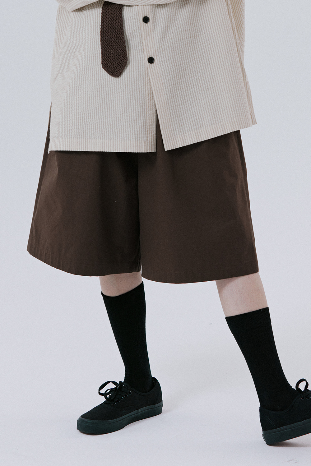 말렌 unisex Bermuda pants brown [4color] - 위시버킷