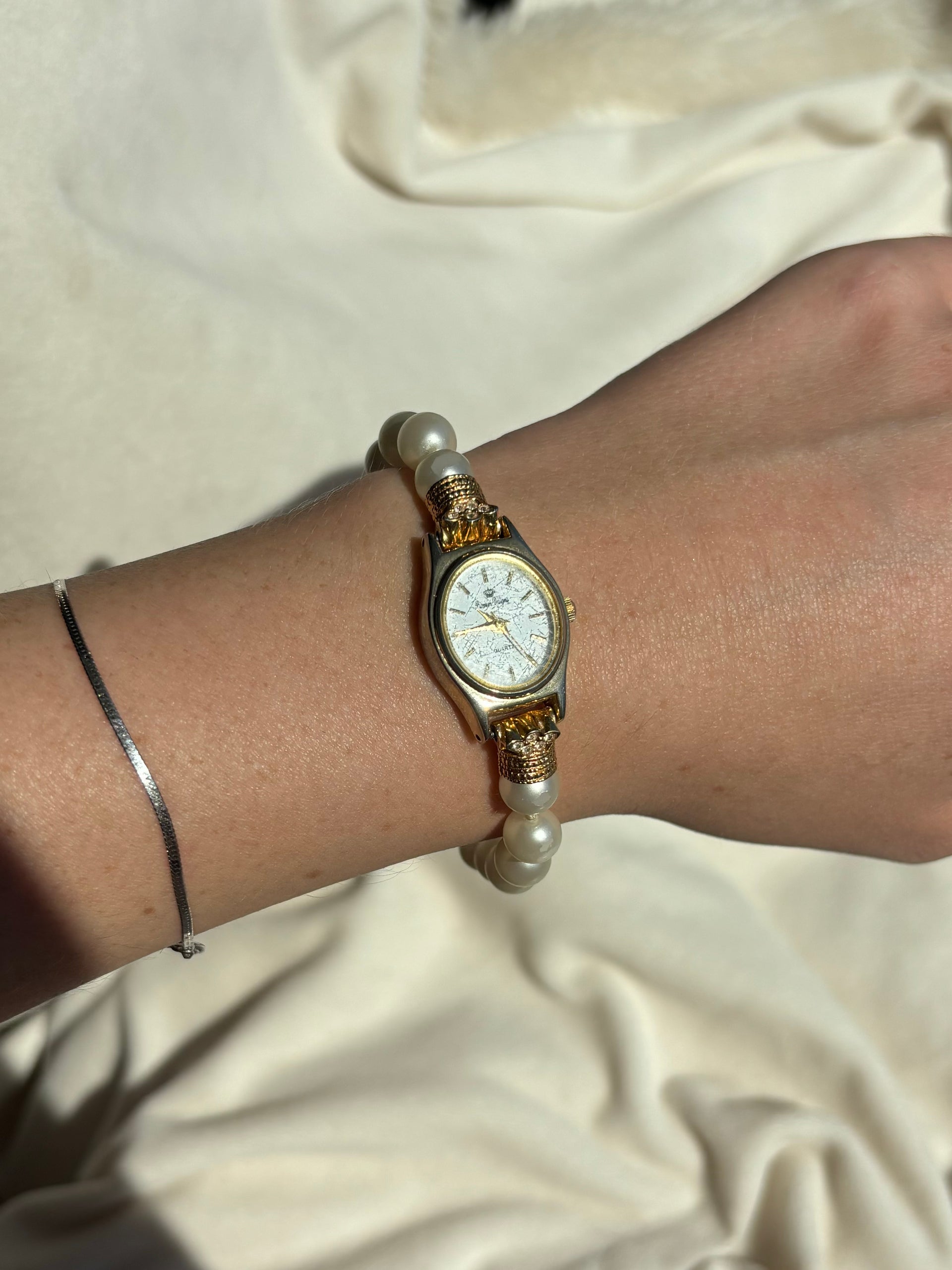 러스티 빈티지 vintage faux pearl strand watch - working - 위시버킷