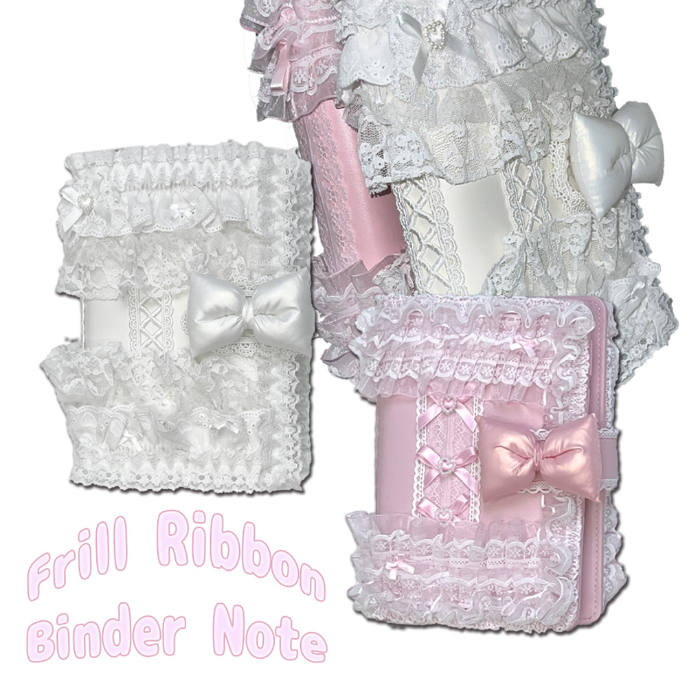 아이노모노 [Frill Ribbon Binder Note] 핸드메이드 레이스 다이어리 바인더 노트 - 위시버킷