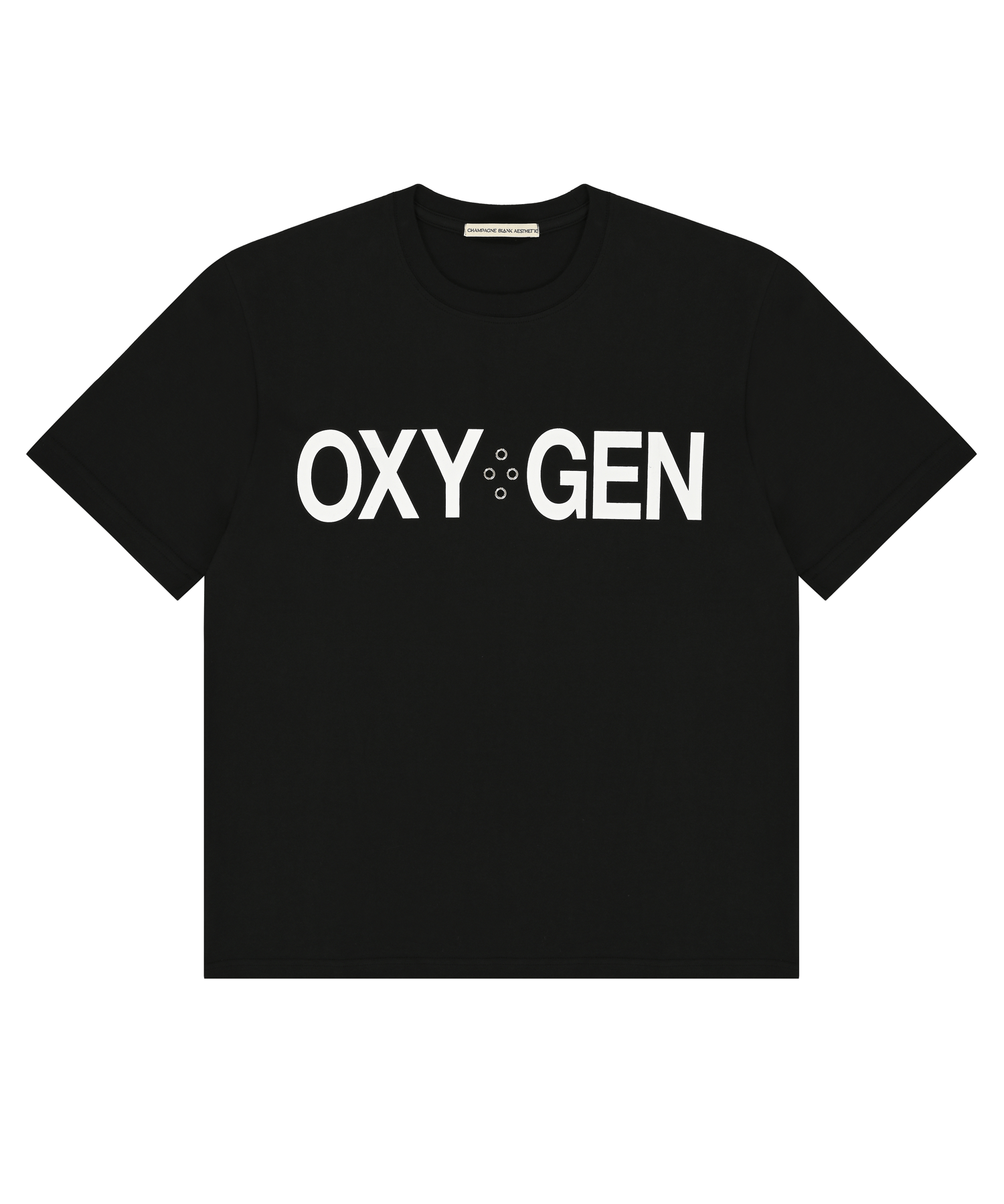 샴페인블랭크에스테틱 [70% SALE] OXYGEN 1/2 T-SHIRTS BLACK - 위시버킷