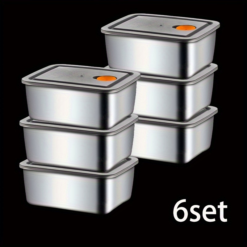 테무 Temu 3456개 세트 용기 멀티피스 세트 스테인레스 스틸 신선 보관 상자 식사 준비 사각형 상자 주방 여행 학교 및 사무실용 과일 야채 식사