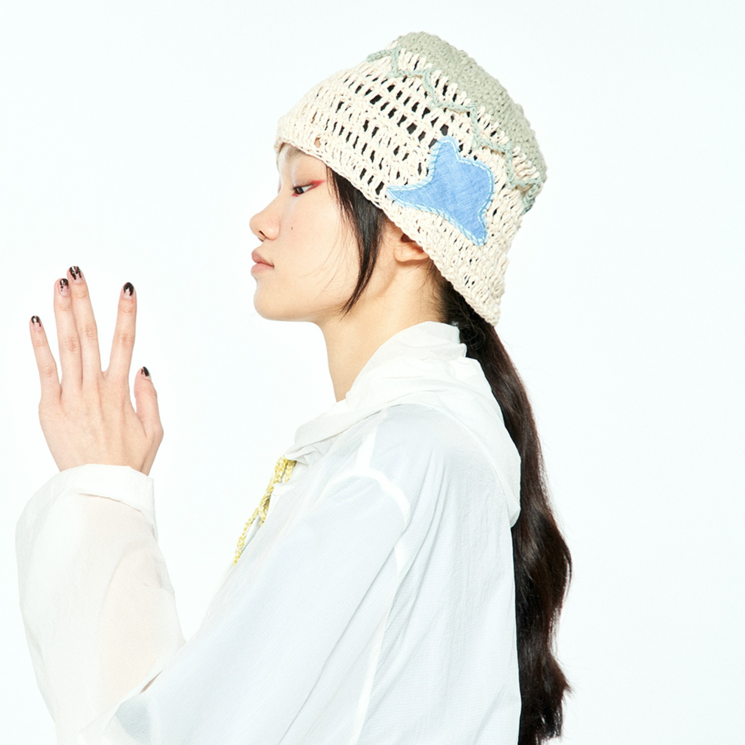 MISU A BARBE BLUE FLOWER BUCKET BLUE - 위시버킷