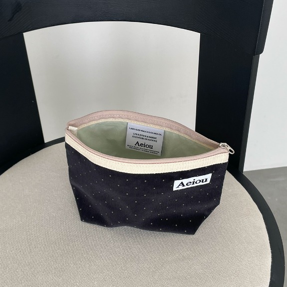 아에이오우 Aeiou Basic Pouch (L size) Little Dot Black - 위시버킷
