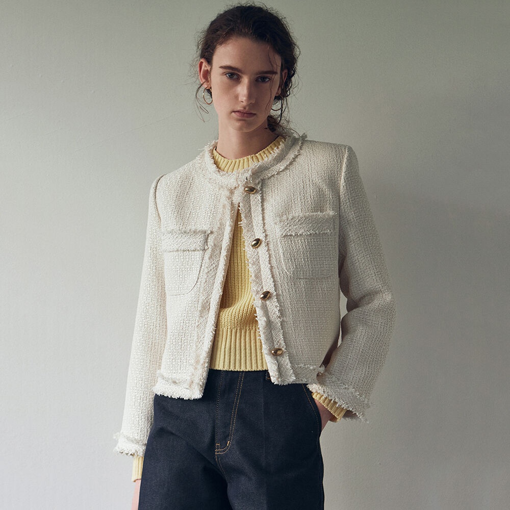 닉앤니콜 CLASSIC BOUCLE TWEED JACKET_CREAM - 위시버킷