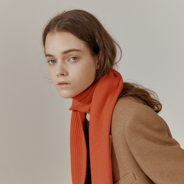 머플러 그랜마 Tri Color Block Muffler Orange - 위시버킷