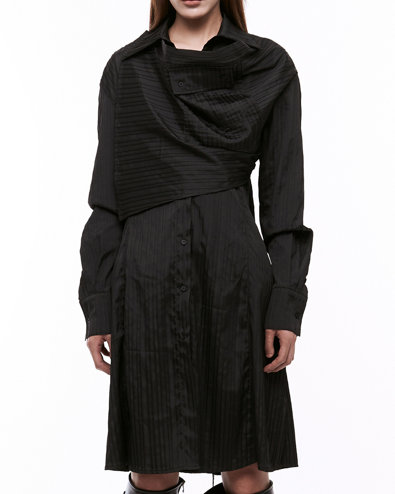 아드베스 Draping one-piece (Black) - 위시버킷