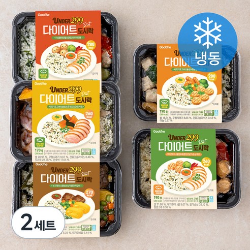 굽네 굽네 로드닭 UNDER 299 다이어트 도시락 5종 세트 920g (냉동), 2세트 - 도시락 | 쿠팡 - 위시버킷