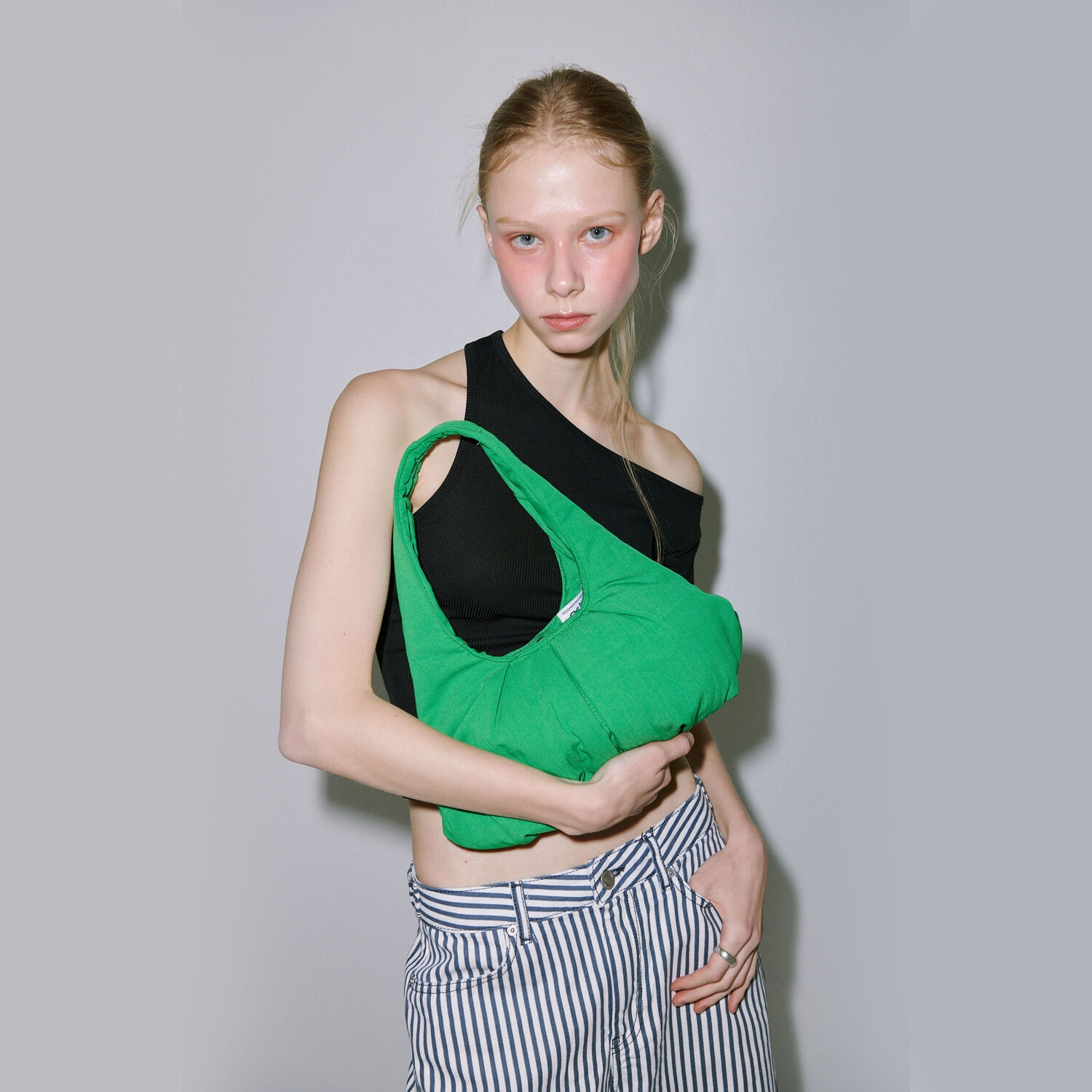 오타이 Rustling hand bag [Cotton forest green] - 위시버킷