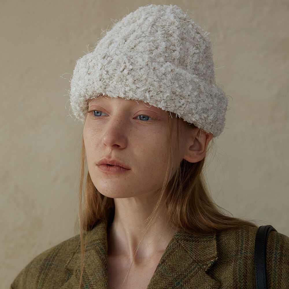 어썸니즈 POPCORN KNIT HAT_CREAM - 위시버킷