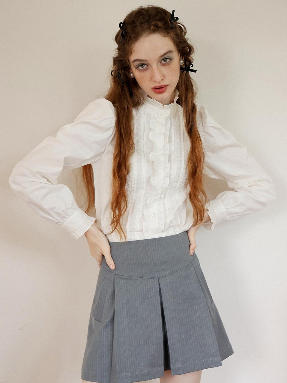 쎄무아듀 Pure Palace Style Blouse_White - 위시버킷
