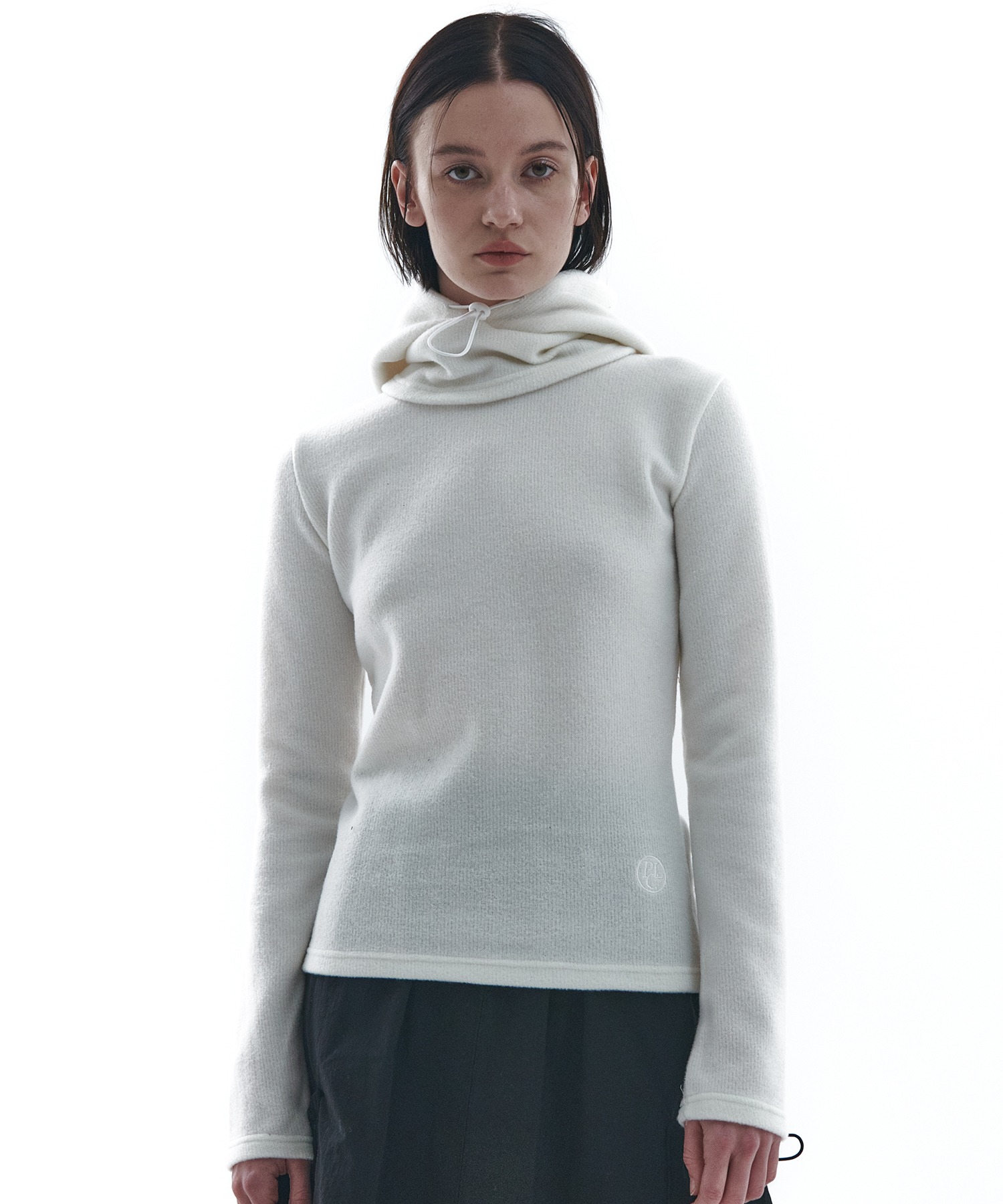 플레이스스튜디오 String balaclava round neck knit set-up [ivory] - 위시버킷