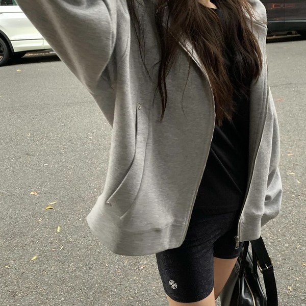 어녹픈 oversize Hoodie zip-up (2C) - 위시버킷