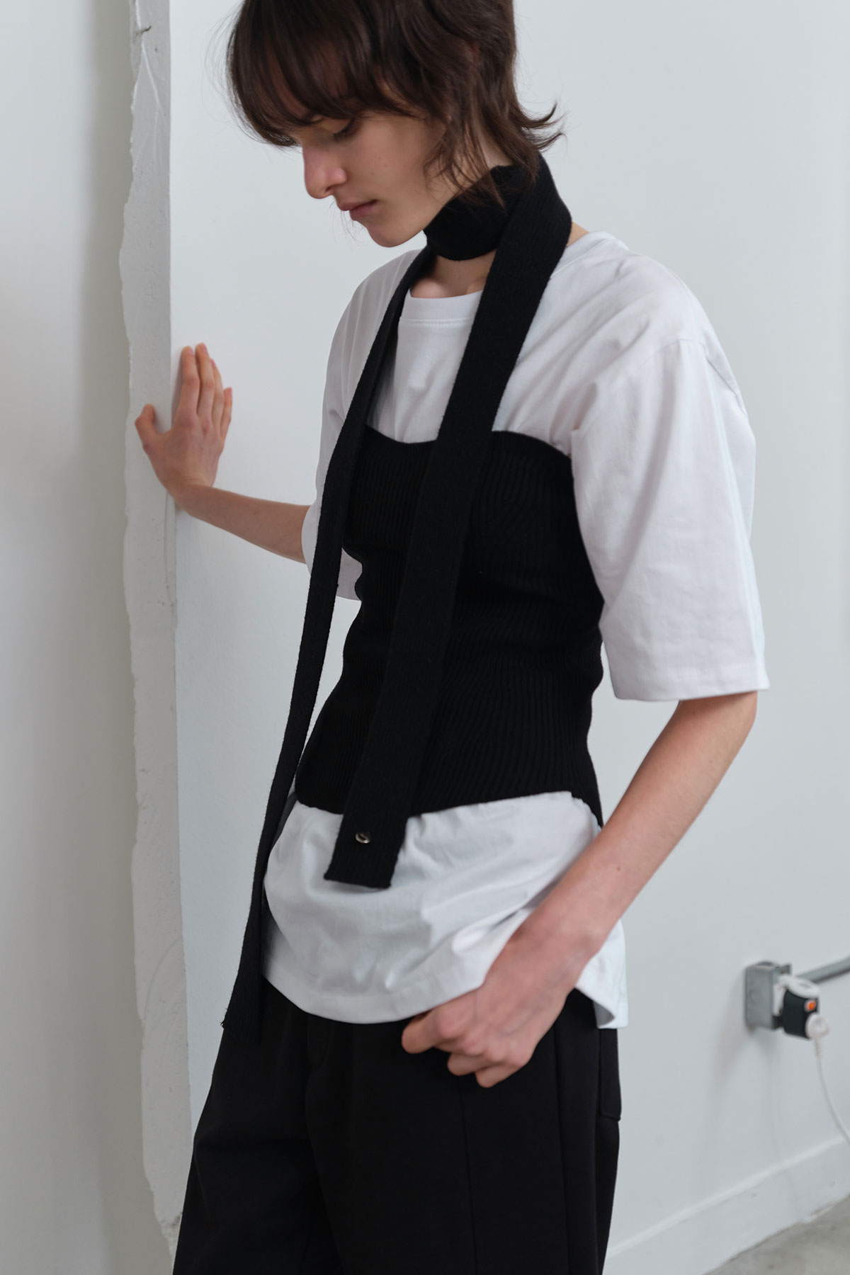 포허 MUFFLER TOP KNIT SET (BLACK) 바로배송 - 위시버킷