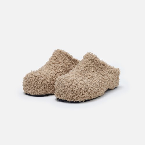 로서울 Round platform clogs Fluffy Beige - 위시버킷