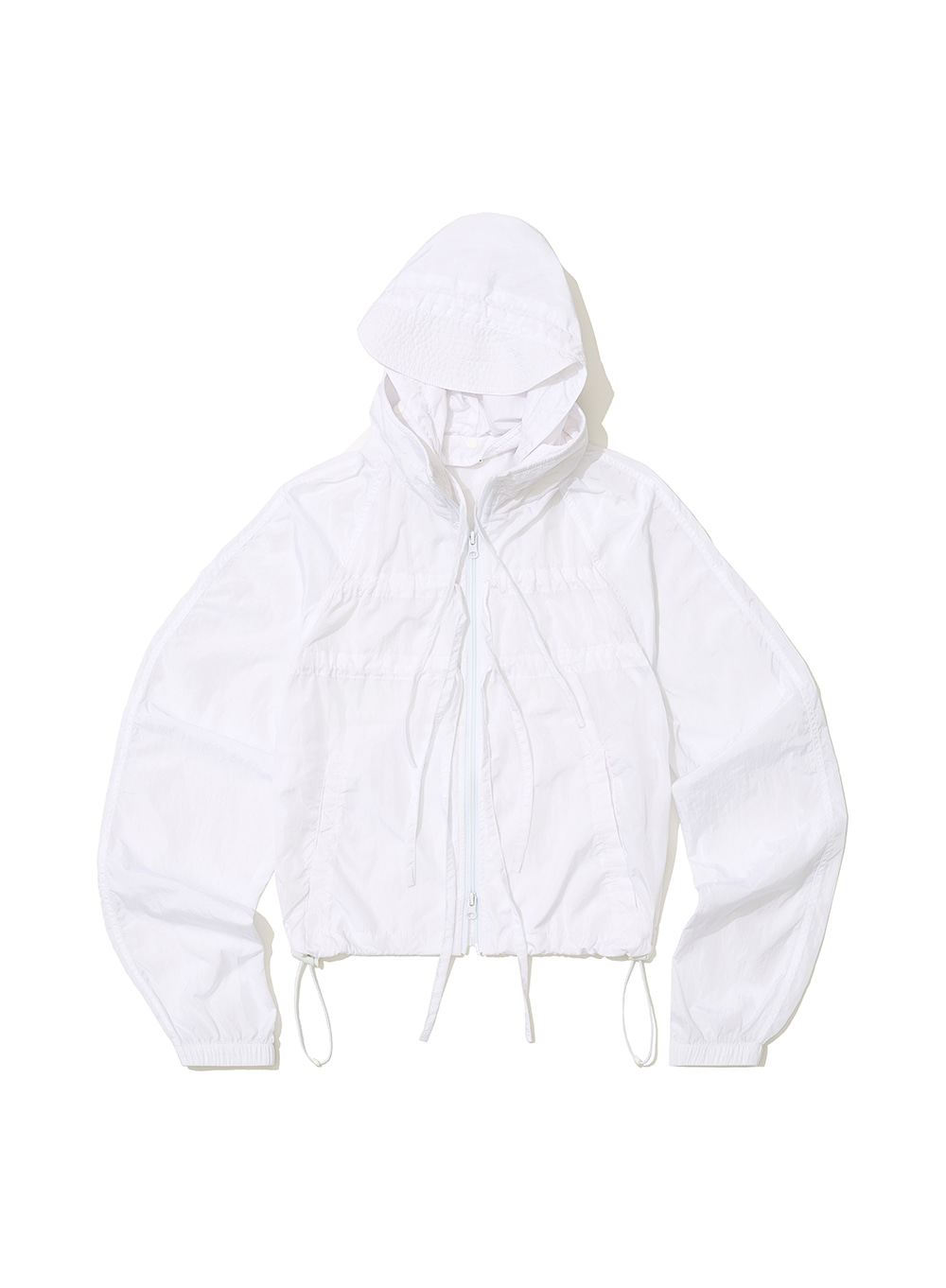 파르티멘토 [WOMEN] SHEER RIBBON SHIRRING HOODIE JACKET_WHITE - 위시버킷