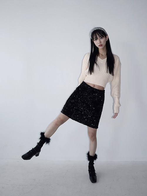 클라따 SPANGLE MIDI SKIRT, 2color - 위시버킷