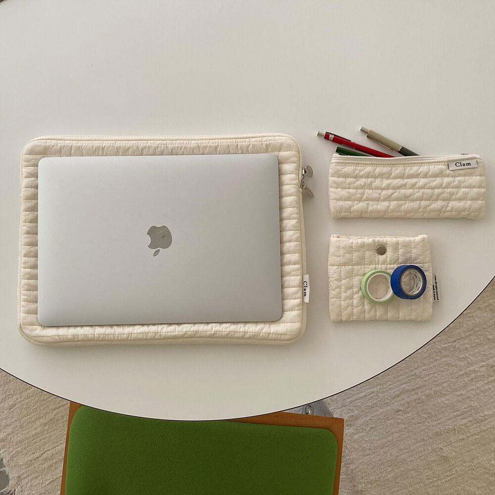 클램 Clam laptop case _ Soft cream (2Size) - 위시버킷
