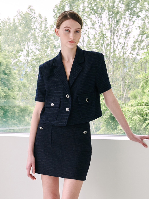 누브 Summer Tweed Set-up - Deep Navy - 위시버킷