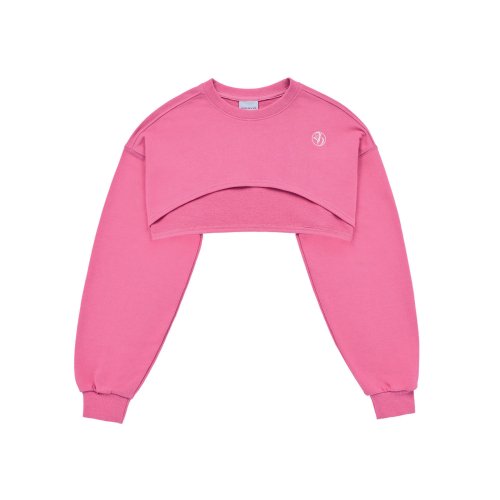 아크메드라비 CIRCLE NEW SYMBOL LOGO BOLERO SWEAT SHIRT DARK PINK - 위시버킷