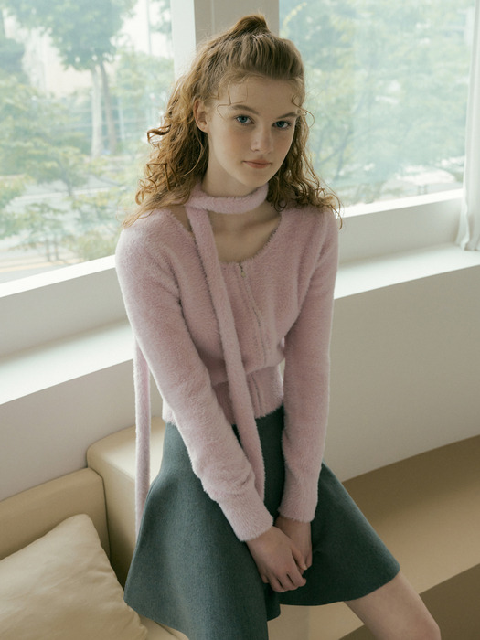 베르브 146 baby muffler knit set (pink) - 위시버킷