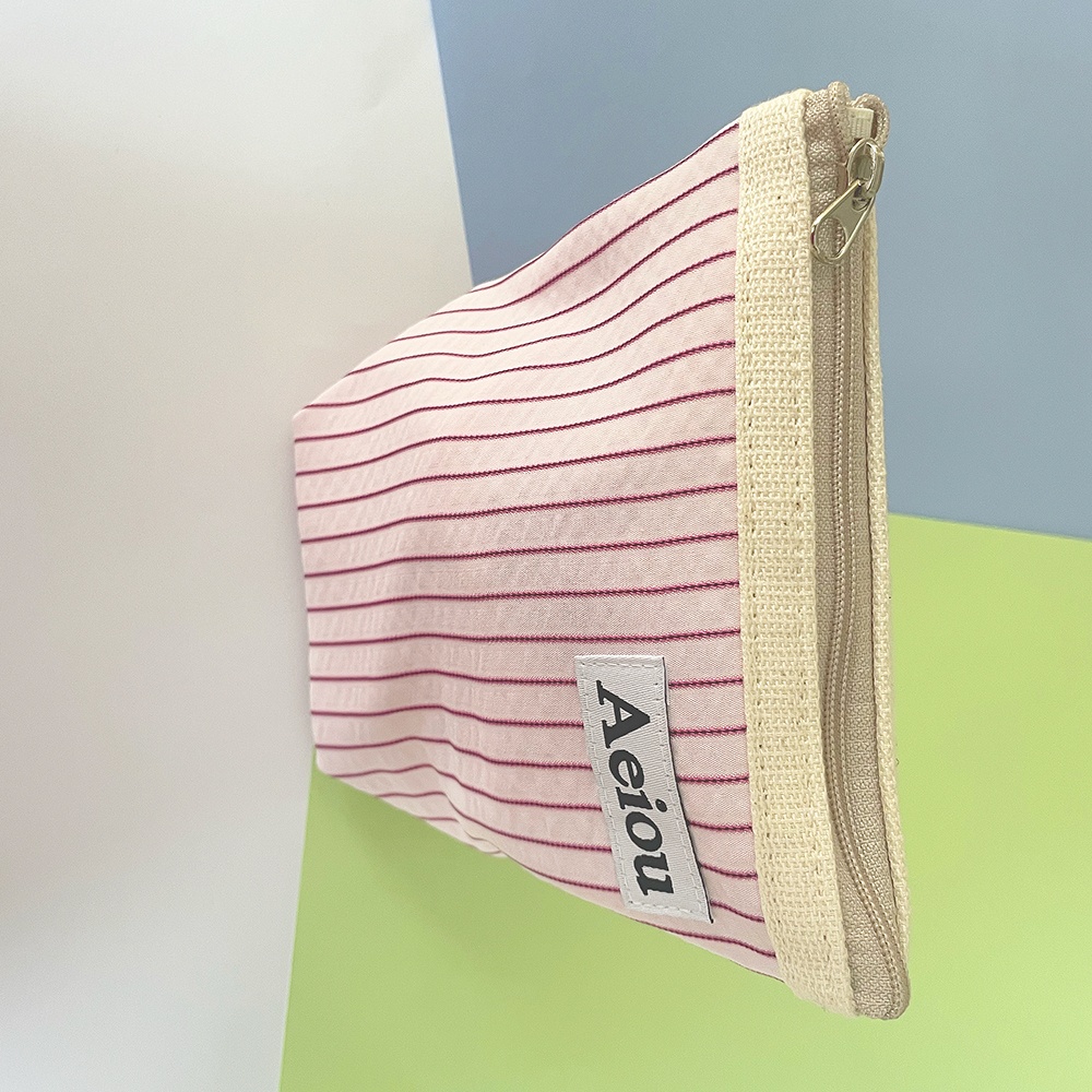 아에이오우 Aeiou Basic Pouch (M size) Strawberry Stripe - 위시버킷