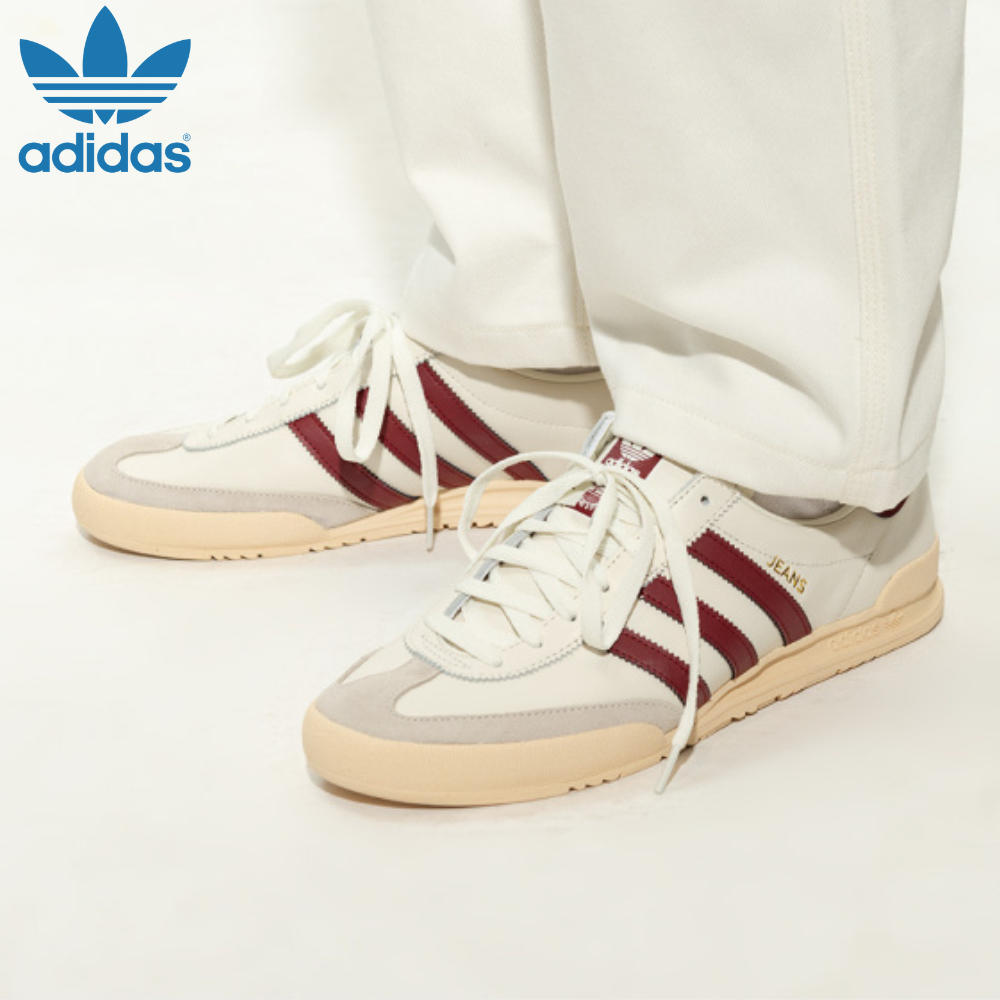 아디다스 아디다스 오리지널스 진스 JEANS 화이트 버건디 레드 스니커즈 운동화 GY7437 - 위시버킷