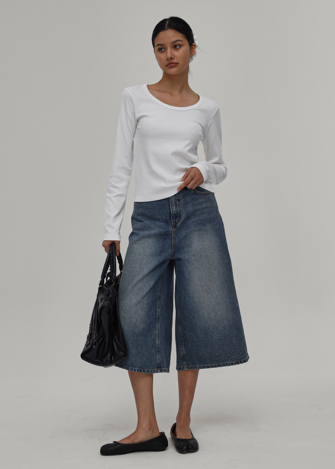 블랙업 [2천장판매] [B-BASIC] 스탠다드 유넥 긴팔티 (2SIZE) - 위시버킷