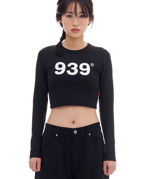 아카이브 볼드 939 LOGO CROP LONG SLEEVE (BLACK) - 위시버킷