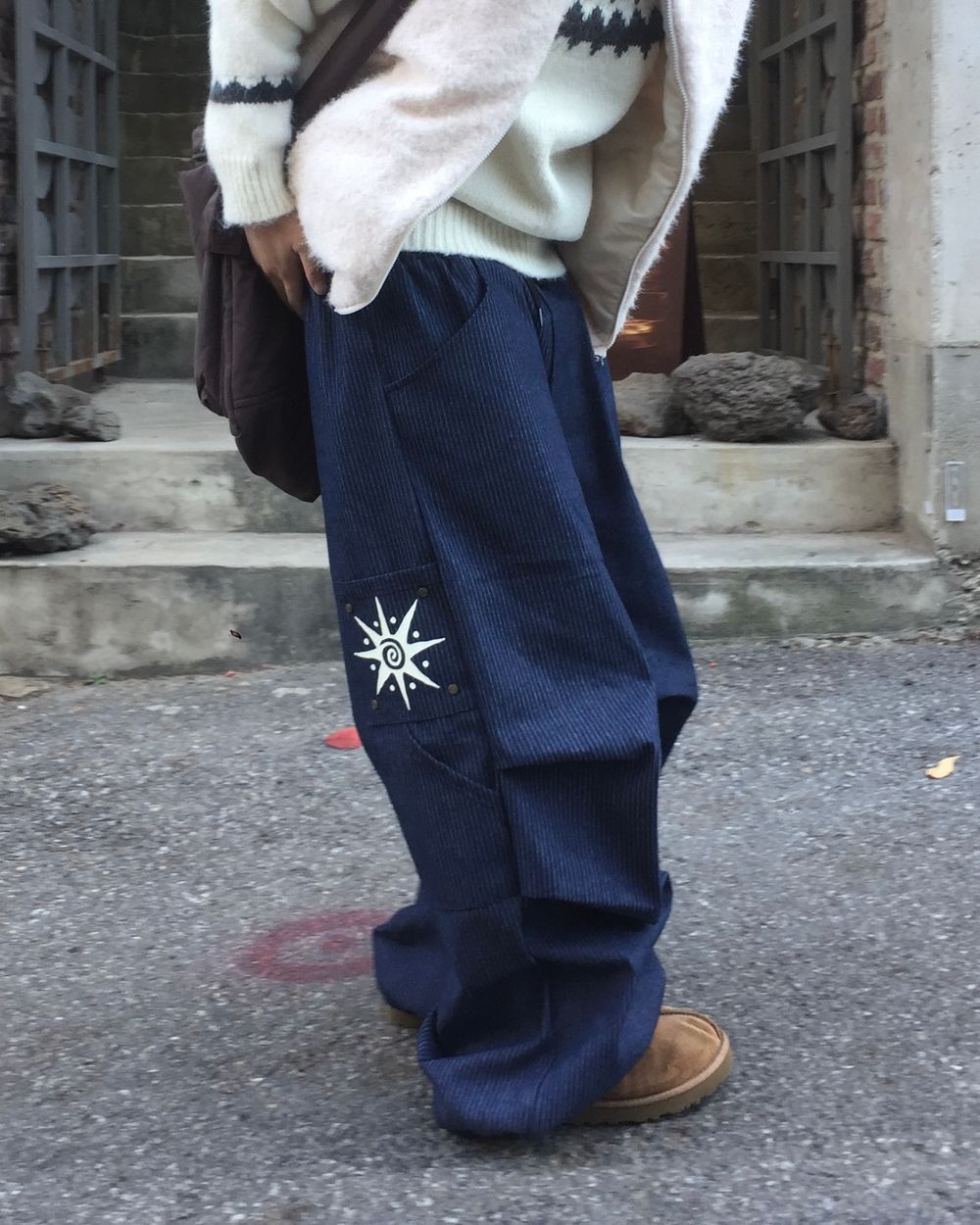 단스튜디오 러스터 나염 스냅 핀턱 팬츠 2C - 위시버킷