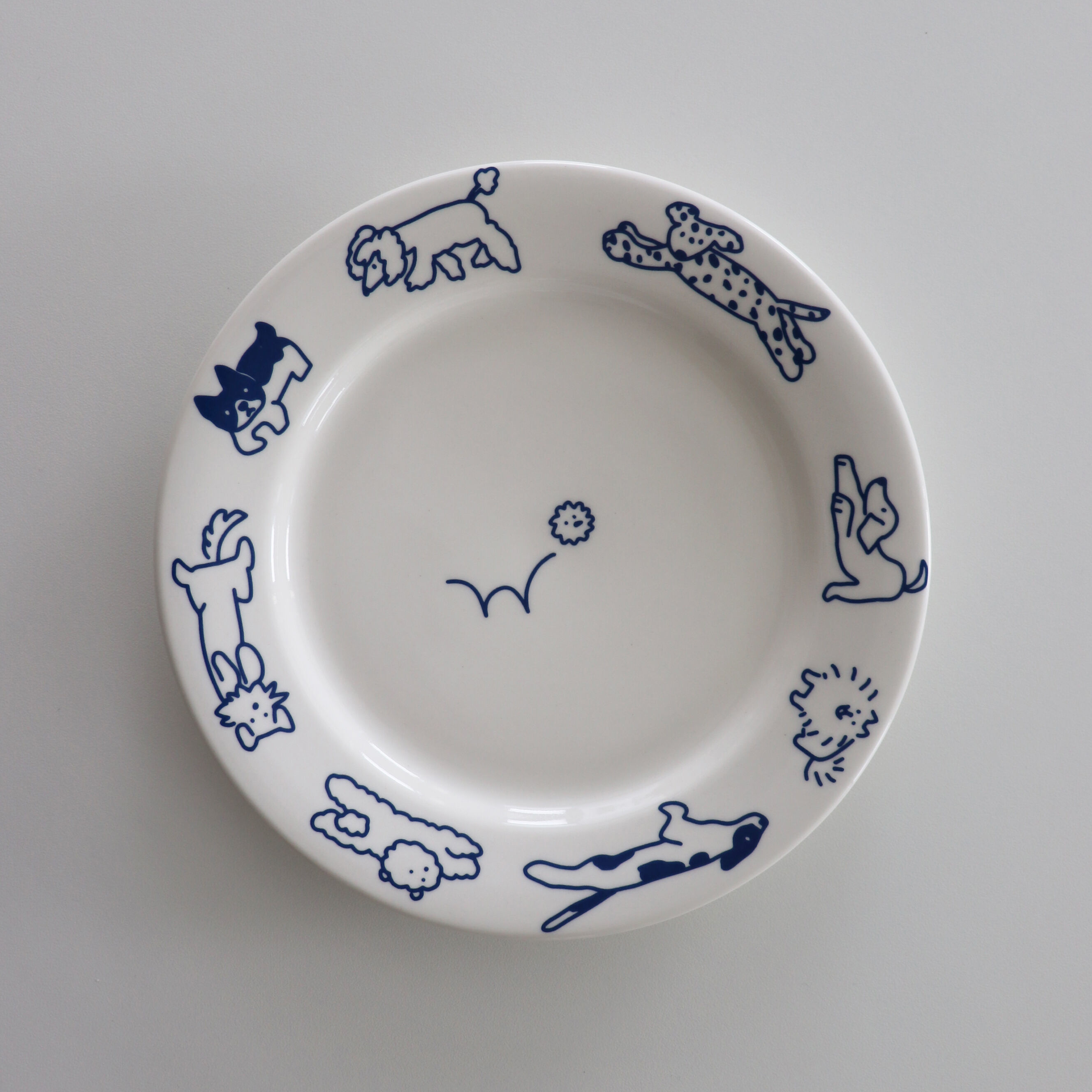 호즈미 dog plate 당신의 식사를 기다리는 강아지들 - 위시버킷