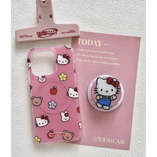 꼼므뚜아 pink kitty grip tok case - 위시버킷