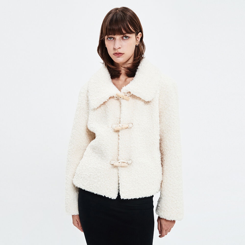 해브레스 LOLA FUR JACKET IVORY - 위시버킷