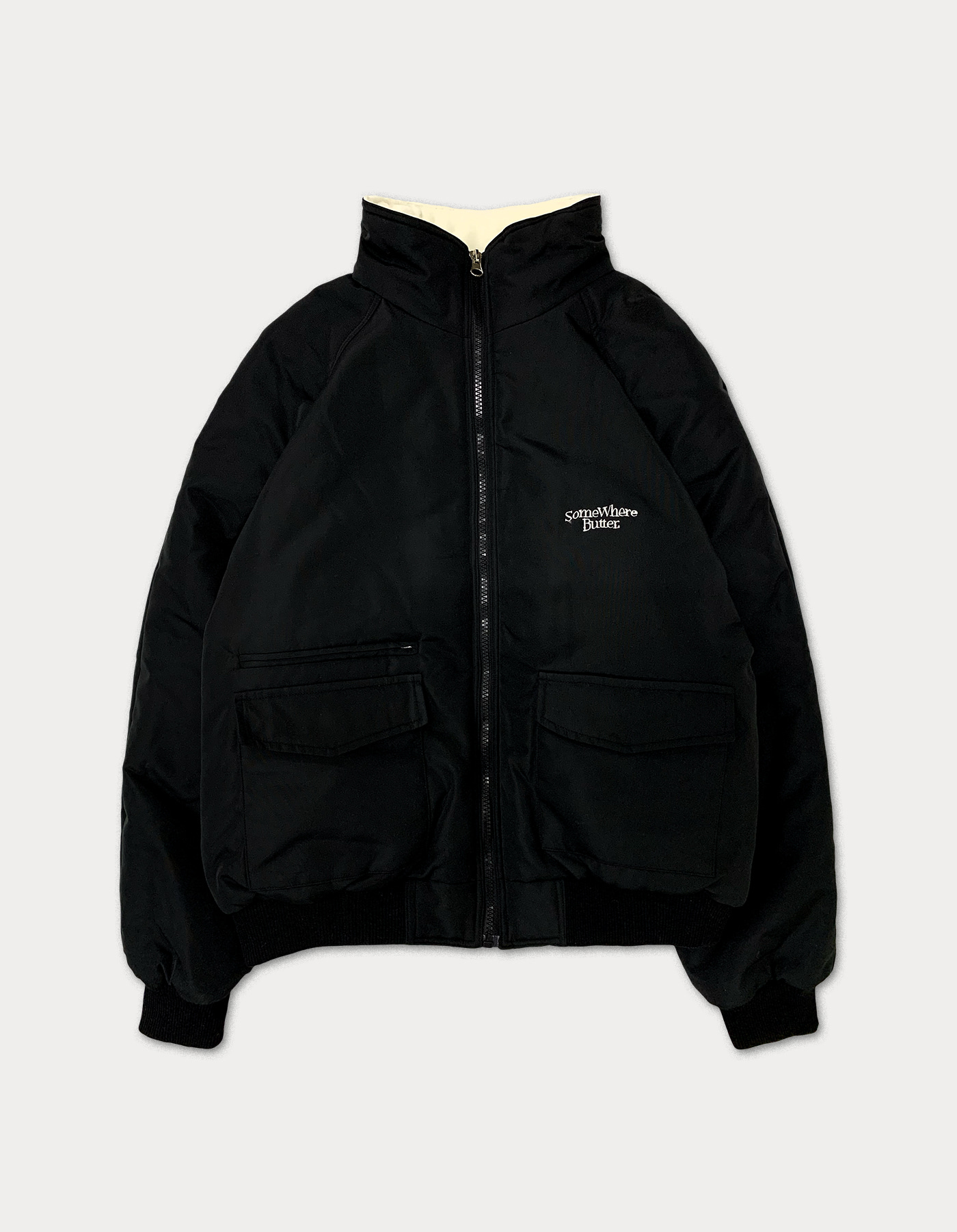 썸웨어버터 [release 15%] Pocket padding jumper - black - 위시버킷