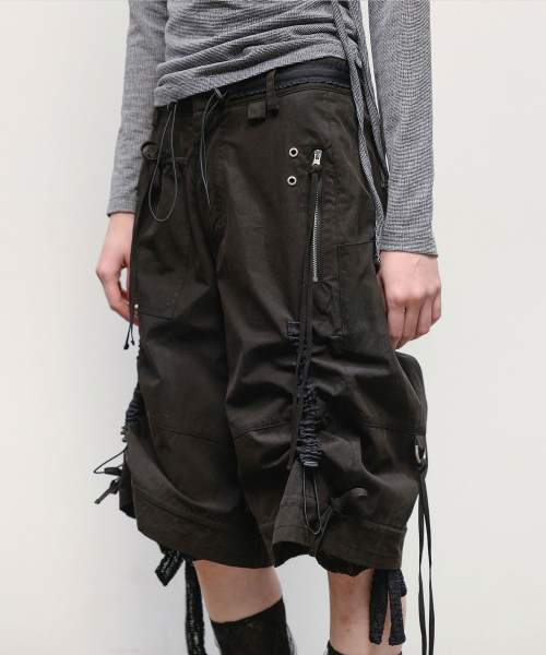 타입서비스 Lace Trim Strap Pants [Black] - 위시버킷