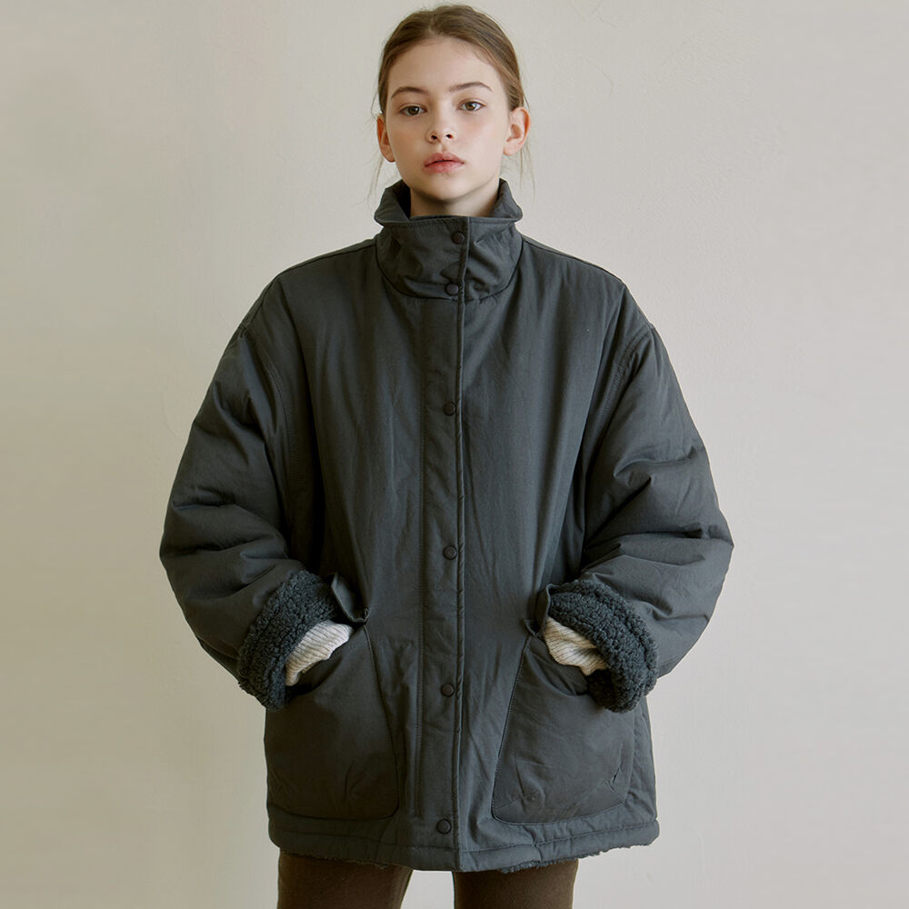 얀13 BOA FLEECE PADDING JACKET_CHARCOAL - 위시버킷