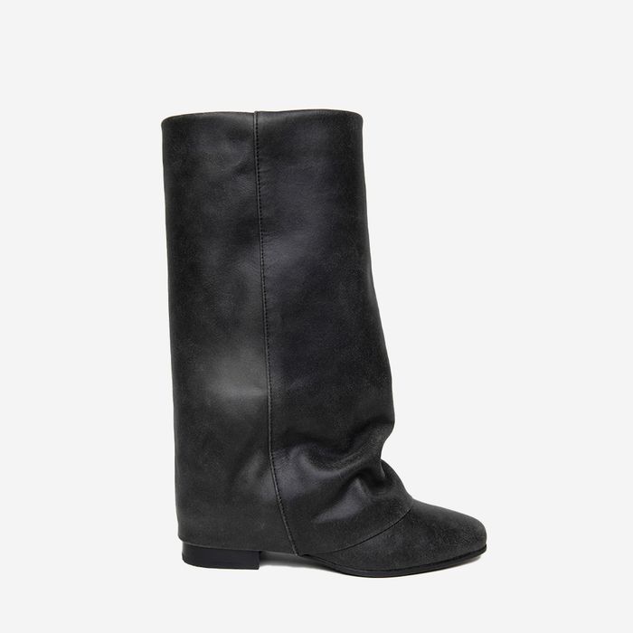 쓰리투에이티 CRACKLE WRINKLE LEATHER BOOTS BLACK - 위시버킷