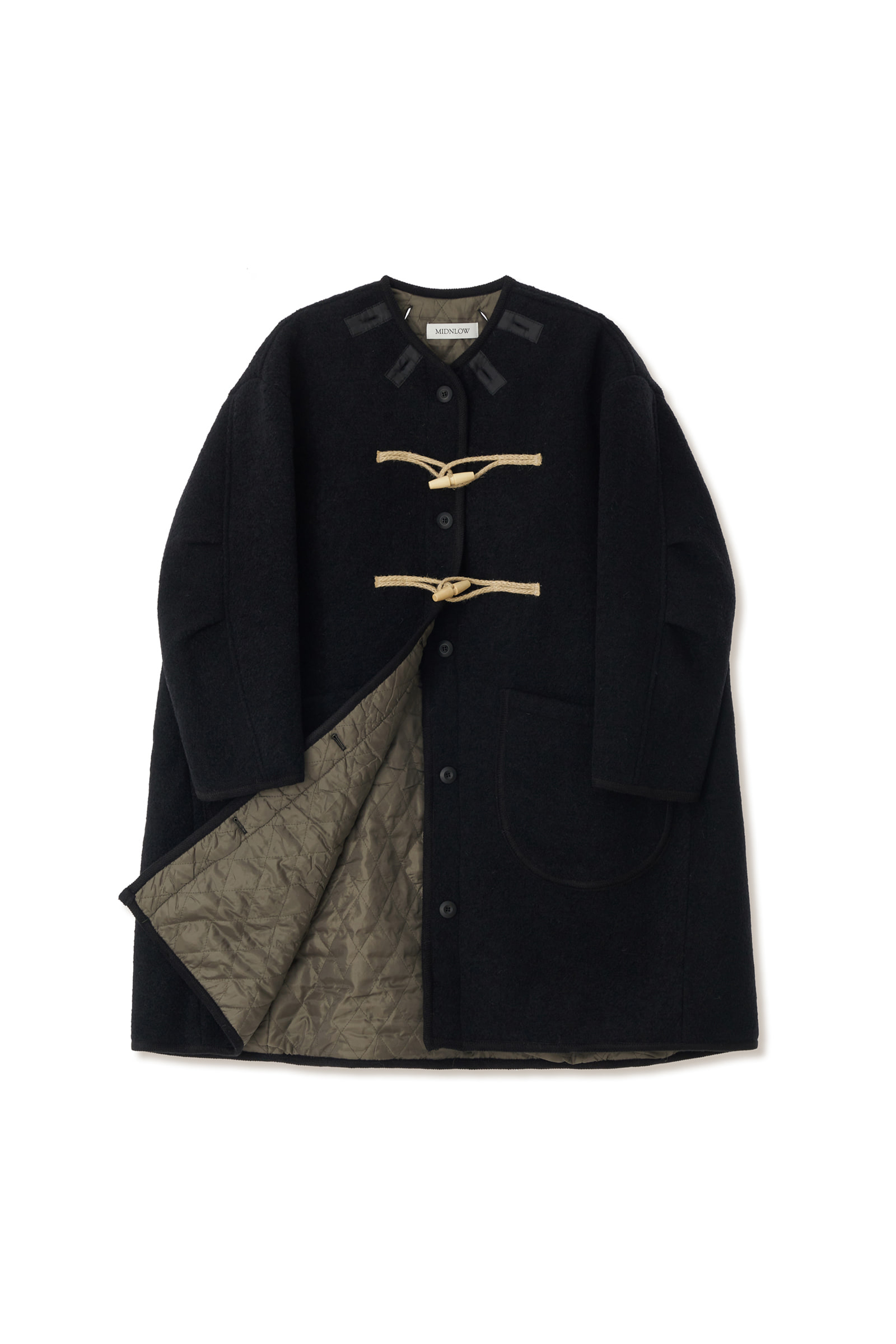 미드앤로우 [일시품절] ALPACA MILITARY DUFFLE COAT BLACK - 위시버킷