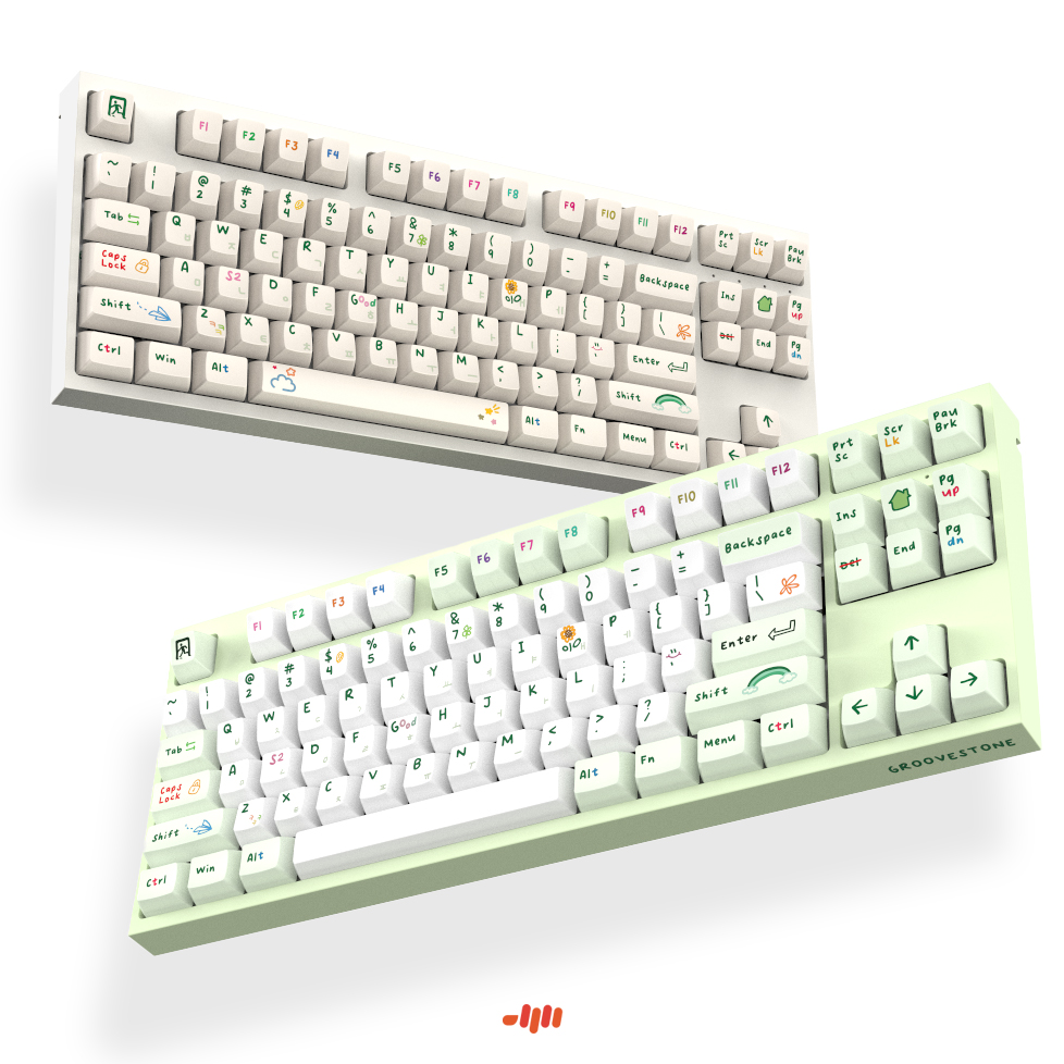 엠스톤 엠스톤 그루브 GV8 크레용MA 수제풀윤활 퀵스왑 87키 기계식키보드 적축 - 위시버킷