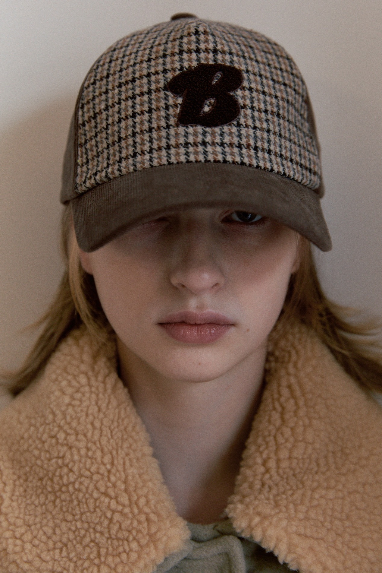 시눈 Hound Tooth Check B Ball Cap (Brown) - 위시버킷