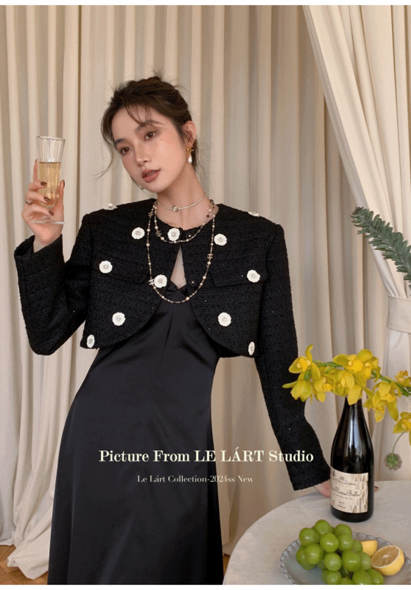 르라트 리릿 플라워 볼레로 자켓-jk(LL6390) - 위시버킷