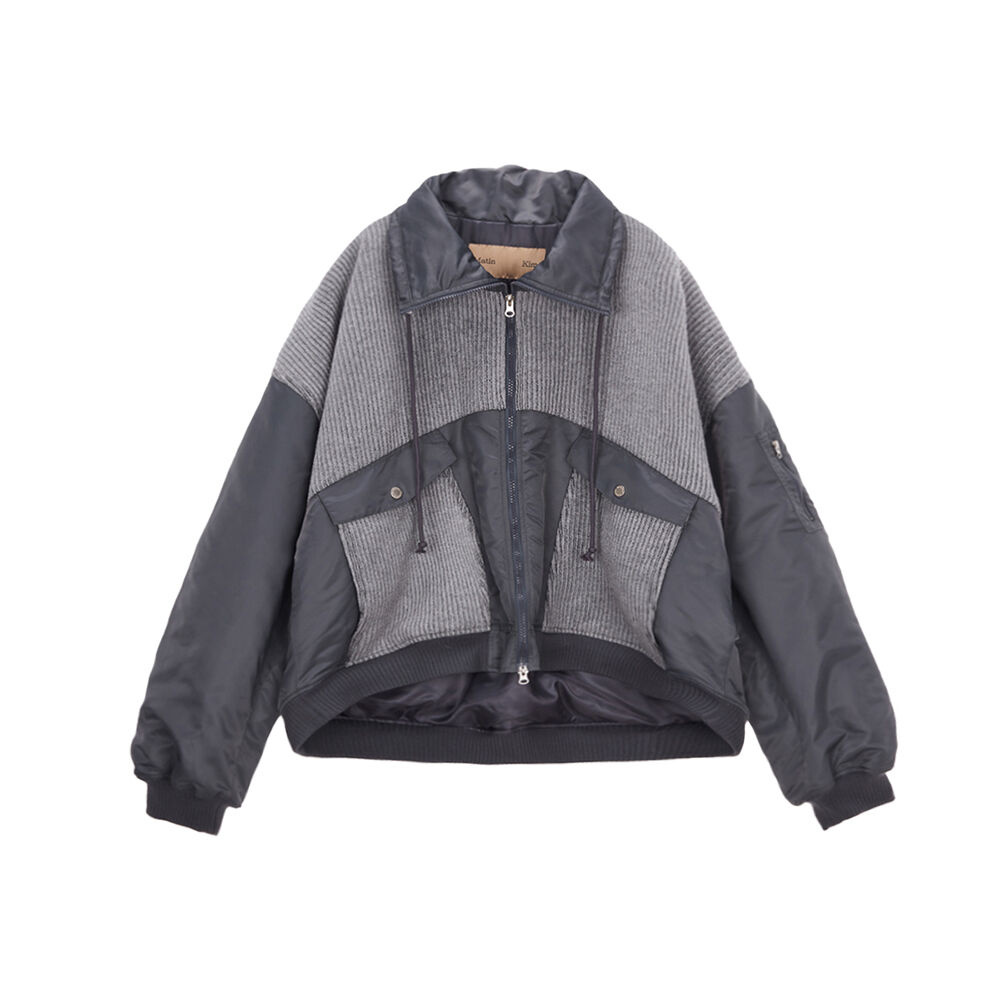 마뗑킴 UTILITY KNIT JUMPER FOR MEN IN GREY - 위시버킷