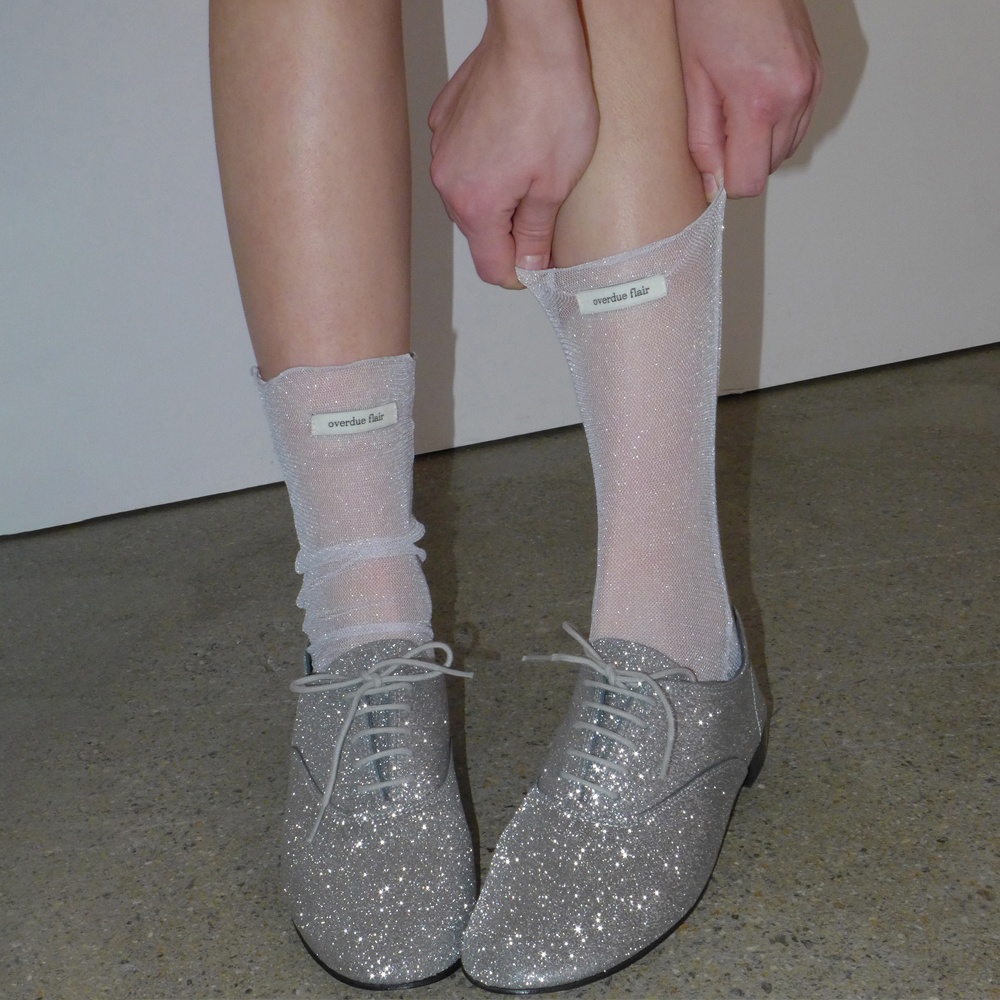 오버듀플레어 GLITTER MESH SOCKS_SILVER - 위시버킷